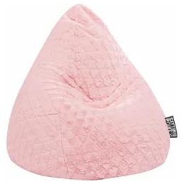Sitzsack SITTING POINT "Sitzsack FLUFFY HEARTS L", rosa (rose), Sitzsäcke, Plüschsitzsack mit Herzoptik