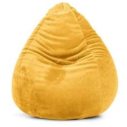 Sitzsack MAGMA HEIMTEX "Beanbag SOFTY XL", gelb (senf), B:110cm, Bezug: 100% Polyester, Sitzsäcke