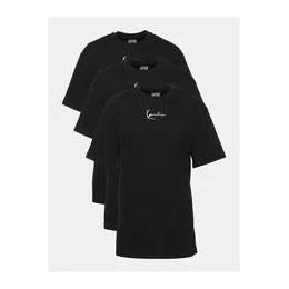 T-Shirt Karl Kani "Karl Kani Herren KM223-101-2 KK 3-Pack Essential Tee", Herren, Gr. M, schwarz, 100% Baumwolle, bedruckt, casual, oversize, Rundhals, Shirts