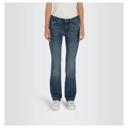 Bootcut-Jeans MAC "Dream-Boot", Damen, Gr. 34, Länge 32, blau (super vintage wash32), Denim/Jeans, Obermaterial: 90% Baumwolle, 7% Elastomultiester, 3% Elasthan, figurbetont lang, Jeans, Gerade geschnitten mit leicht ausgestelltem Bein, Topseller