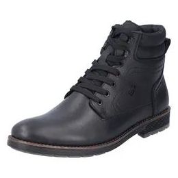 Winterstiefelette Rieker, Herren, Gr. 42, schwarz, Leder, Lederimitat, Textil, Casual, Schuhe, Schnürstiefelette, Boots mit RiekerTEX-Membran, schmale Form