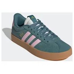 Sneaker Adidas SPORTSWEAR "VL COURT 3.0", Gr. 37, preloved teal, clear pink, gold metallic, Leder, Textil, Sportlich, Schuhe, inspiriert vom Design des Adidas samba