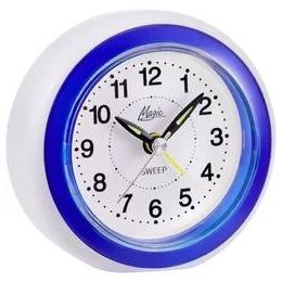 Quarzwecker Atlanta, blau (blau, weiß), Wecker, ideal für Reisen, Geschenkidee, Leuchtzeiger, Weckwiederholung, analog