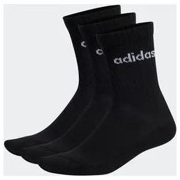 Funktionssocken Adidas PERFORMANCE "LINEAR CREW CUSHIONED SOCKEN, 3 PAAR", Herren, Gr. L (43/45), schwarz-weiß (schwarz, weiß), Obermaterial: 73% Baumwolle, 24% Polyester, 2% Elasthan, 1% sonstige Fasern, Socken