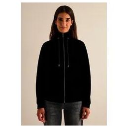 Cordjacke Cecil, Damen, Gr. M (40), urban dunkelblau, Web, Stoff, 77% Baumwolle, 18% Polyester, 5% Elasthan, unifarben, casual, comfort fit normal, hoch geschlossener Ausschnitt, Langarm elastischer Bund, Jacken, in Cord-Optik
