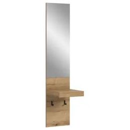 Garderobenspiegel Inosign, evoke oak nachbildung, B:35cm H:160cm T:37cm, Spanplatte, Spiegel, Oran, Spiegel, Evoke Oak, große Spiegelfläche, Ablagefläche, Haken