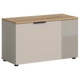 Sitzbank Inosign "EDIL, Breite 80cm, 2 Türen, 4 Fächer", kaschmir, evoke oak nachbildung, kaschmir, B:80cm H:48cm T:36cm, FSC-zertifizierter Holzwerkstoff, Sitzbänke, Garderobenbank, Bank, Flurbank, Schuhbank, Dielenbank