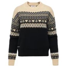 Norwegerpullover Ragwear "Oslana", Damen, Gr. S (36), schwarz, Strick, Material: 60% Baumwolle; 40% Acryl, Basic, gerade hüftlang, hoch geschlossener Ausschnitt, Langarm eng Rippstrickbündchen, Pullover, Warmer Norweger Damen Strickpullover