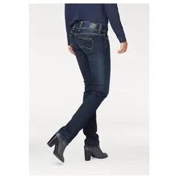 Straight-Jeans Pepe Jeans "VENUS", Damen, Gr. 26, Länge 30, blau (h06 stretch ultra schwarz), Denim/Jeans, Obermaterial: 98% Baumwolle, 2% Elasthan, unifarben, casual, regular fit lang, Jeans, mit schmalem Bein