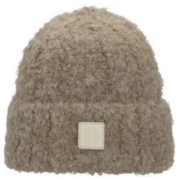 Strickmütze Chillouts "Frauke Hat", Damen, beige, Grobstrick, Kunstfaser, Mützen, Mit breitem Umschlag