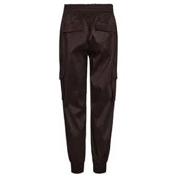 Nümph Chinohose NÜMPH "Nümph Trousers NUSUSAN", Damen, Gr. 36, braun (schwarz coffee), Obermaterial: 35% Polyamid, 30% Polyester, 30% Viskose, 5% Elasthan, Hosen