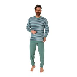 Normann Langarm Schlafanzug Pyjama B&uuml;ndchen Streifen - 86167 in blau | Gr.: 52