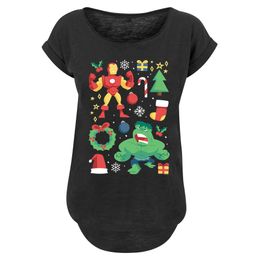 F4NT4STIC T-Shirt Marvel Iron Man And Hulk Christmas in schwarz | Gr.: XXL