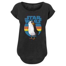 F4NT4STIC Long Cut T-Shirt 'Star Wars Last Jedi Porg' in schwarz | Gr.: XXL
