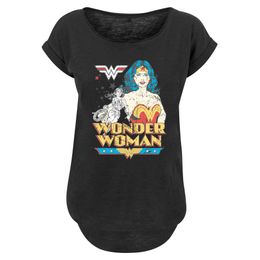 F4NT4STIC Long Cut T-Shirt DC Comics Superhelden Wonder Woman Posing in schwarz | Gr.: XS