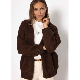 SASSYCLASSY Oversize Cardigan in Dunkelbraun | Gr.: S