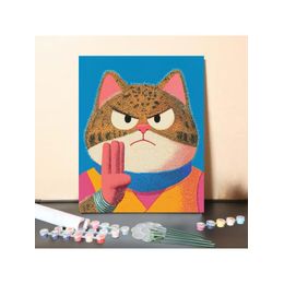 ARTNANAS DIY Malen nach Zahlen Set-"Katzenkrieger" | Gr.: 40x50 ohne Rahmen