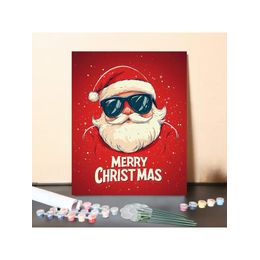 ARTNANAS DIY Malen nach Zahlen Set-"Cooler Santa" | Gr.: 30x40 ohne Rahmen