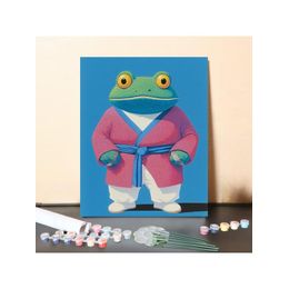 ARTNANAS DIY Malen nach Zahlen Set-"Froschmeister" | Gr.: 40x50cm mit Keilrahmen nicht ges