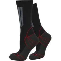 Normani 2 Paar Allround-Sportsocken mit X-Static in Schwarz/Grau/Rot | Gr.: 47-50