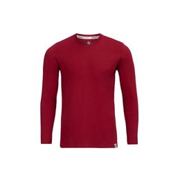 Haasis Bodywear Longsleeve V-Ausschnitt in weinrot | Gr.: M