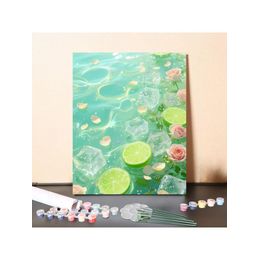 ARTNANAS DIY Malen nach Zahlen Set-"Limette" | Gr.: 40x50 mit Rahmen