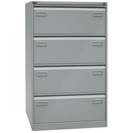 Bisley Hängeregistraturschrank LIGHT, 2-bahnig, 4 Schübe, DIN A4, silber