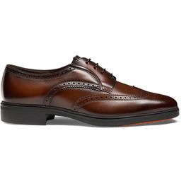 Santoni Men's leather Easy brogue laceup - Gr. UK_8_5 - in Wei&szlig;