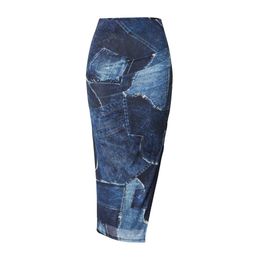EDITED Rock 'Marika' Damen Größe 42 blau / hellblau / dunkelblau
