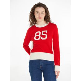 Tommy Hilfiger Rundhalspullover »VARSITY 85 GRAPHIC C-NK SWT« mit Logopatch hellrot M (38) M (38) Pullover von Tommy Hilfiger Womanswear