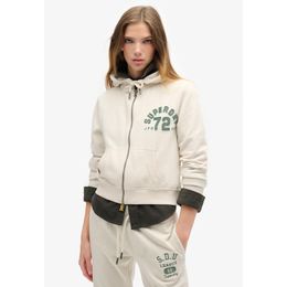 Superdry Kapuzensweatjacke »ATHLETIC RELAXED CROP ZIPHOOD« Turtledove Cream S S Hoddie mit Zipper von Superdry
