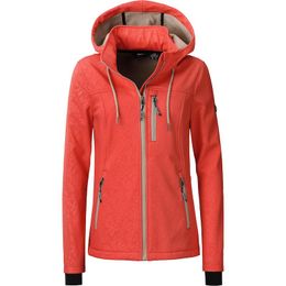 LPO Softshelljacke »Softshelljacke Janice Übergangsjacke« Allover-Print poppy red 40 (M) 40 (M) Embossed Softshell mit 3‐Lagen‐Laminat –...