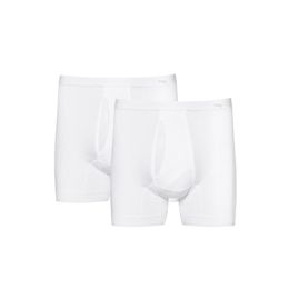 Mey Langer Boxer &raquo;Noblesse&laquo; 2er-Pack, Aufgesetzter Webbund, super soft weiss 6/L 6/L K&ouml;rpernahe Passform