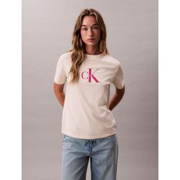 Calvin Klein Jeans T-Shirt »HERO SS CLASSIC MONOLOGO CNECK T« mit großem CK-Print Birch S (38) S (38) Shirt von Calvin Klein Jeans Womanswear