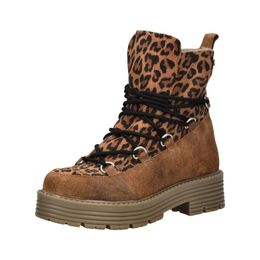 Lazamani Schnürstiefelette »Stiefelette Veloursleder/Textil« Leopard 38 38 Verschluss: Schnürung