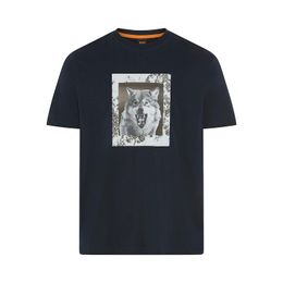 BOSS Orange T-Shirt »Te lupo« runder Ausschnitt, regular fit, Fotodruck Dark Blue404 XL XL Shirt von BOSS Orange Menswear