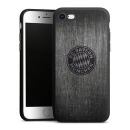 DeinDesign iPhone SE (2022) Handy Premium Silikon H&uuml;lle Handyh&uuml;lle schwarz Case Fc Bayern M&uuml;nchen Metallic Look Fcb Silikon Premium Case