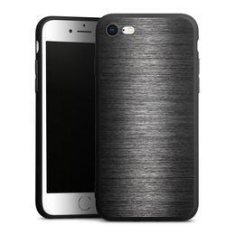 DeinDesign iPhone SE (2020) Handy Premium Silikon H&uuml;lle Handyh&uuml;lle schwarz Case Metal Metallic Look Anthracite Silikon Premium Case