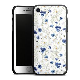 DeinDesign iPhone SE (2022) Handy Premium Silikon H&uuml;lle Handyh&uuml;lle schwarz Case Muster Flowers Flower Silikon Premium Case