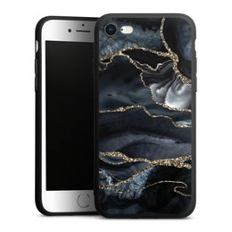 DeinDesign iPhone SE (2020) Handy Premium Silikon H&uuml;lle Handyh&uuml;lle schwarz Case Trends Glitzer Marble Silikon Premium Case