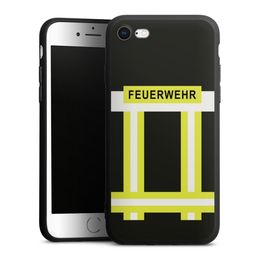 DeinDesign iPhone SE (2020) Handy Premium Silikon H&uuml;lle Handyh&uuml;lle schwarz Case Fire Fighter Fire Fighters Job Silikon Premium Case