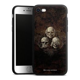 DeinDesign iPhone SE (2022) Handy Premium Silikon H&uuml;lle Handyh&uuml;lle schwarz Case Gothic Skulls Art Silikon Premium Case