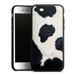 DeinDesign iPhone SE (2020) Handy Premium Silikon H&uuml;lle Handyh&uuml;lle schwarz Case Animal Print Animal Look Cow Skin Silikon Premium Case