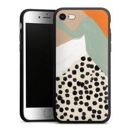 DeinDesign iPhone SE (2020) Handy Premium Silikon H&uuml;lle Handyh&uuml;lle schwarz Case Abstract Kunst Boho Silikon Premium Case
