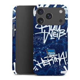 DeinDesign iPhone 17 Pro Handy Premium Case Smartphone Handyh&uuml;lle Schutzh&uuml;lle matt Official Licensed Product Hertha Bsc Graffiti Premium Case