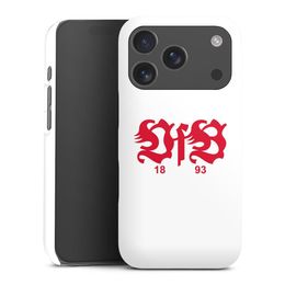 DeinDesign iPhone 17 Pro Handy Premium Case Smartphone Handyh&uuml;lle Schutzh&uuml;lle matt Official Licensed Product Lettering Vfb Stuttgart Premium Case