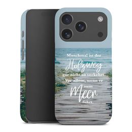 DeinDesign iPhone 17 Pro Handy Premium Case Smartphone Handyh&uuml;lle Schutzh&uuml;lle matt Statement Beach Spruch Premium Case