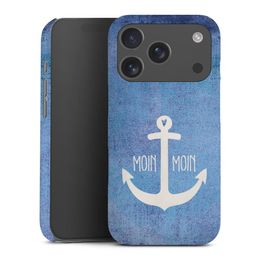 DeinDesign iPhone 17 Pro Handy Premium Case Smartphone Handyh&uuml;lle Schutzh&uuml;lle matt Anchor Maritim Blue Premium Case