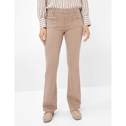 5-Pocket-Hose Brax "Style SHAKIRA", Damen, Gr. 42, Normalgr&ouml;&szlig;en, grau (taupe), Web, 40% Lyocell, 28% Modal, 17% Baumwolle, 12% Elastomultiester, 3% Elasthan, Hosen 5-Pocket-Hose
