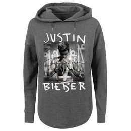 F4NT4STIC Sweatshirt 'Justin Bieber' Damen Gr&ouml;&szlig;e S dunkelgrau / wei&szlig;